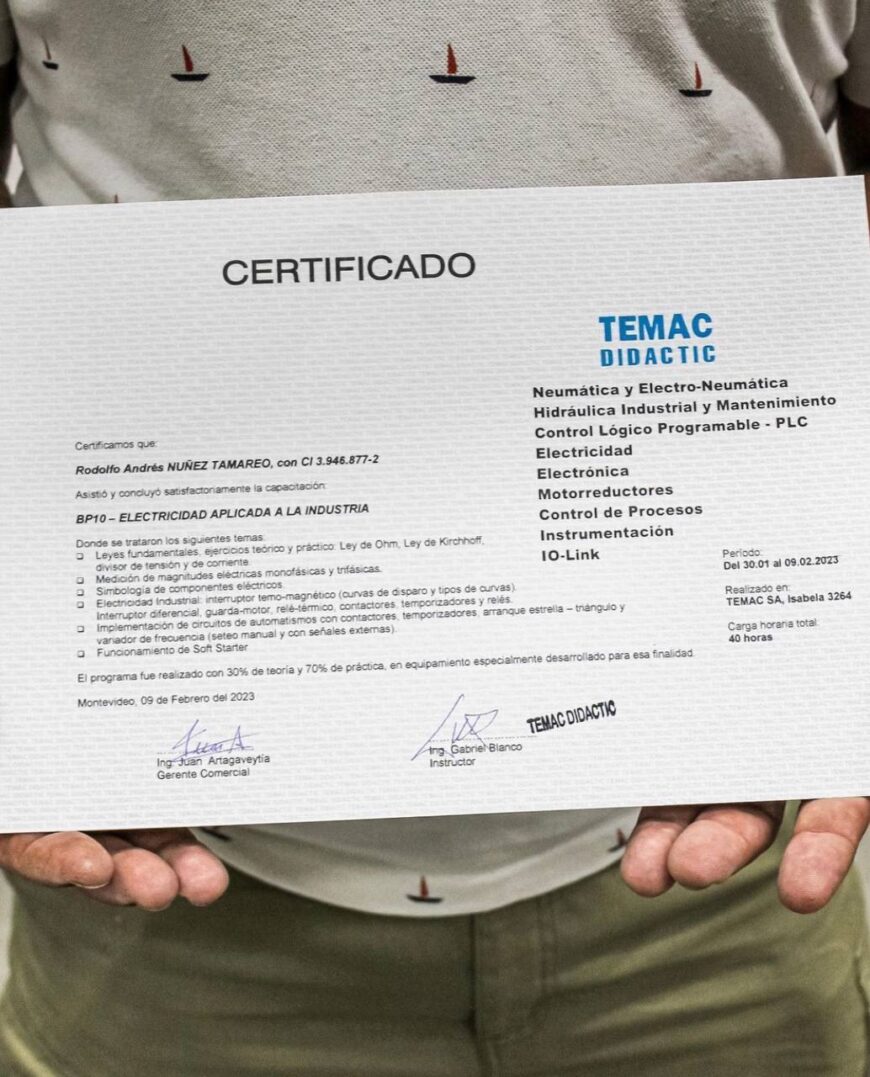 CURSO Electricidad aplicada a la industria, Temac Didactic – Temac S.A.